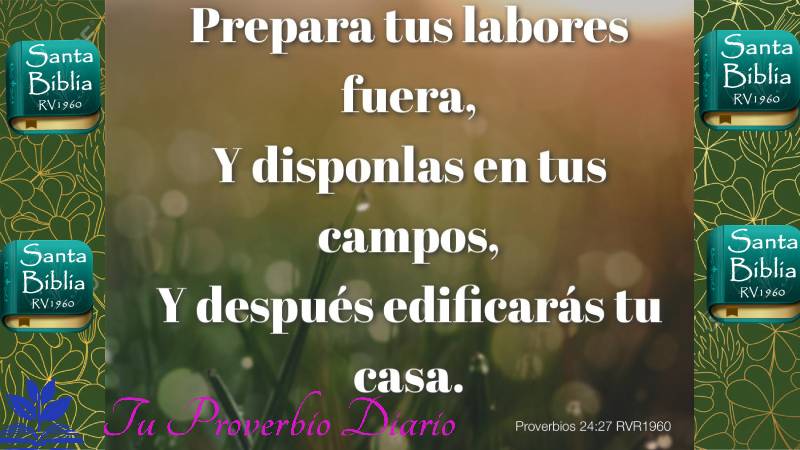 Reflexión Cristiana de Proverbios 24:27 - Tu Proverbio Diario